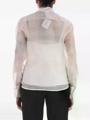 Max Mara Embroidered Silk-organza Shirt