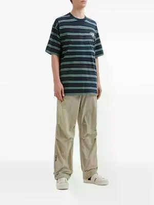 AFTERMATHS Striped Logo-print T-shirt - Blue