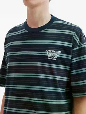 AFTERMATHS Striped Logo-print T-shirt