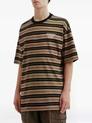 AFTERMATHS Striped Logo-print T-shirt