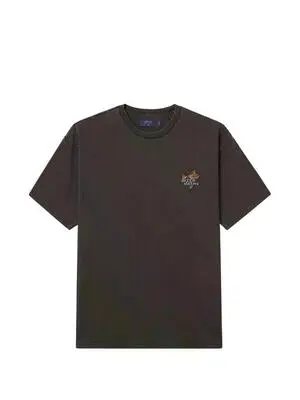 AFTERMATHS Graphic-print Cotton T-shirt - Brown