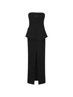 ROTATE BY BIRGER CHRISTENSEN Long Flower Strapless Maxi Dress