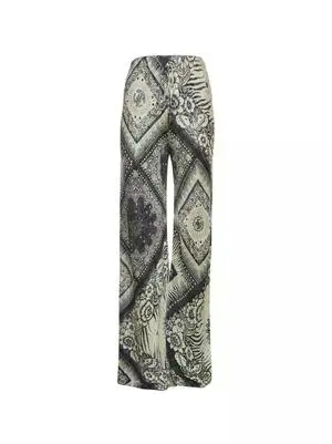Roberto Cavalli Bandana-print Palazzo Pants - Blue