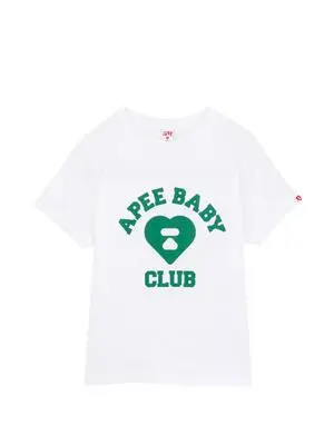 AAPE BY *A BATHING APE Heart Logo Print Crew Neck T-shirt - White