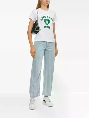 AAPE BY *A BATHING APE Heart Logo Print Crew Neck T-shirt - White