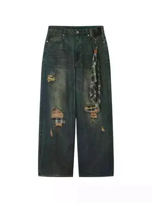 MUSIUM DIV. Distressed Wide-leg Jeans