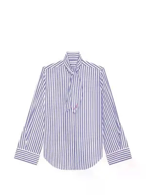 Givenchy Cocoon Striped Silk Shirt - Blue