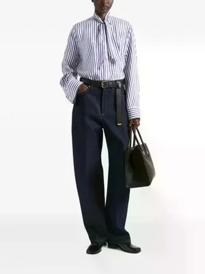 Givenchy Cocoon Striped Silk Shirt - Blue