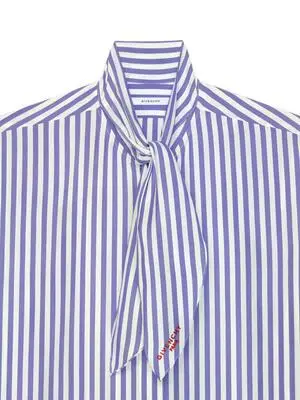 Givenchy Cocoon Striped Silk Shirt - Blue
