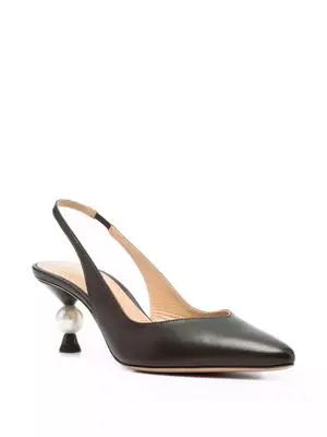 CAMILLA GABRIELI Margaux Faux-pearl Slingback Pumps