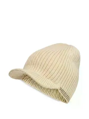 Y3 X Wales Bonner Ribbed-knit Visor Beanie Hat