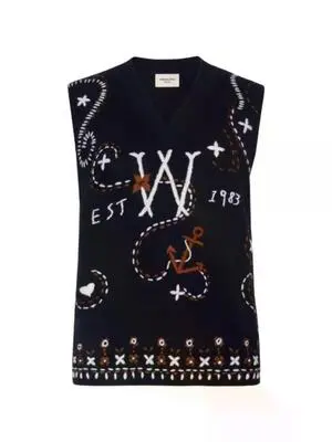Max Mara Intarsia-knit Sleeveless Virgin-wool Sweater