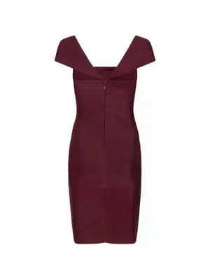 ROTATE BY BIRGER CHRISTENSEN Midi Fitted Knit Dress Dark