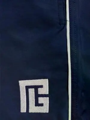 Balmain Side-stripe Logo-patch Swim Shorts