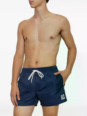 Balmain Side-stripe Logo-patch Swim Shorts