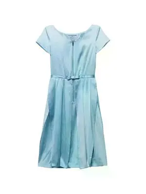 Prada Washed Silk-duchesse Dress - Blue