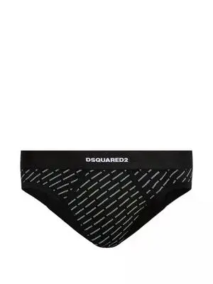 Dsquared2 Cotton Briefs With Monogram - Black