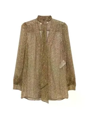 Valentino Garavani Leopard-print Pussy-bow Blouse - Neutrals
