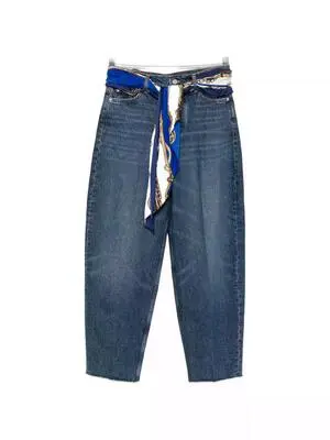 Maje Scarf-belt Raw-cut Jeans