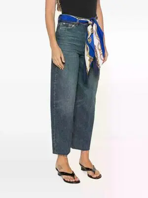 Maje Scarf-belt Raw-cut Jeans