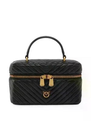 Pinko Small Beauty Case With Shoulder Strap Chevron Nappa