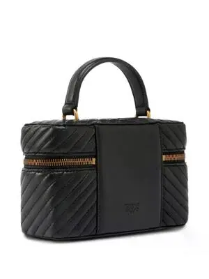 Pinko Small Beauty Case With Shoulder Strap Chevron Nappa