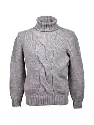 Brunello Cucinelli Cable-knit Roll-neck Sweater - Grey