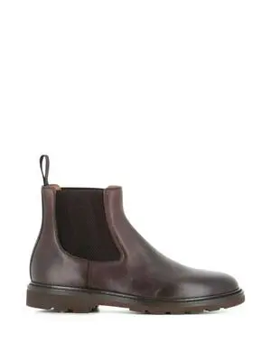 HENDERSON BARACCO Elasticated-panel Leather Boots - Brown