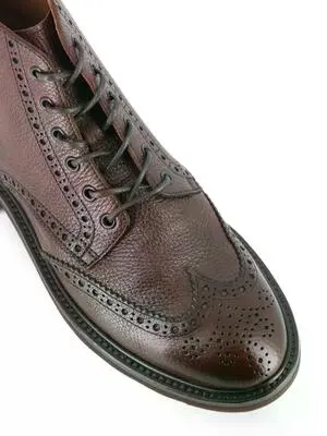 HENDERSON BARACCO Brogue-detail Leather Boots