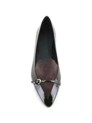DEL CARLO Pointed-toe Buckled Ballet Flats