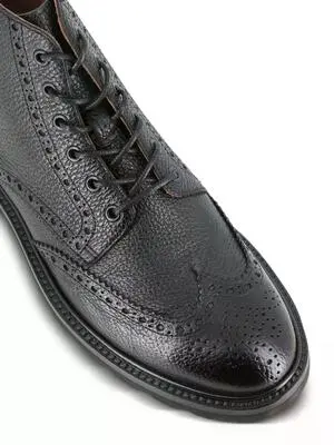 HENDERSON BARACCO Brogue-detail Pebbled Leather Boots