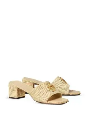 Tory Burch Eleanor Raffia Heeled Sandals
