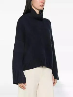 Soft Goat Roll-neck Ribbed-trim Sweater