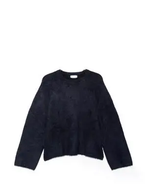 Soft Goat Brushed-knit Sweater - Blue