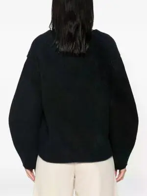 Soft Goat V-neck Raglan-sleeve Sweater