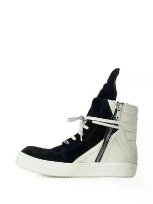 Rick Owens Geobasket Panelled Suede Boots