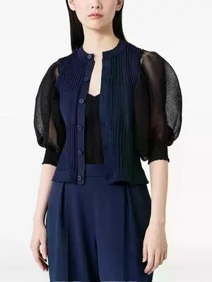 CFCL Ribbed Puff-sleeve Cardigan