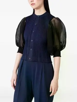 CFCL Ribbed Puff-sleeve Cardigan