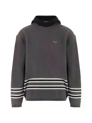 Emporio Armani Logo-plaque Hoodie - Grey