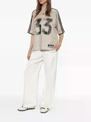 Adidas Number-print Mesh-panel T-shirt