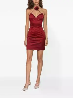 Philipp Plein Satin Mini Dress Flower