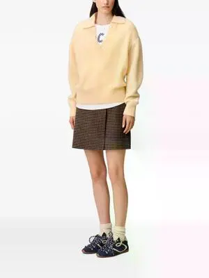 Claudie Pierlot Relaxed Fluffy Knit Jumper - Yellow