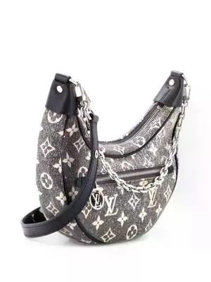 LOUIS VUITTON Loop Handbag Monogram Jacquard Denim Hobo Bag