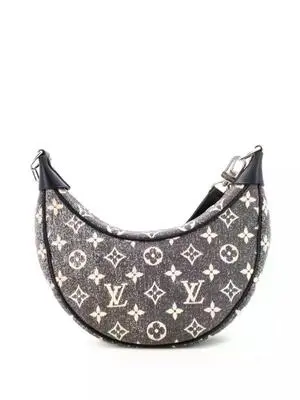 LOUIS VUITTON Monogram Jacquard Denim Hobo Bag - Black