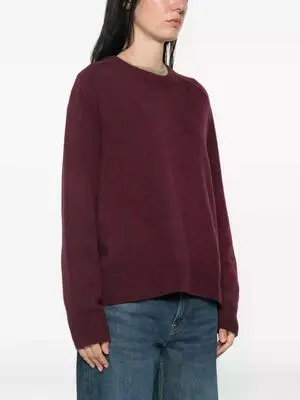 Soft Goat Raglan-sleeve Ribbed-trim Sweater