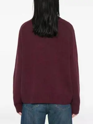 Soft Goat Raglan-sleeve Ribbed-trim Sweater