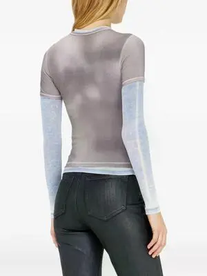 DIESEL® Top In Ribbed Jersey With Graphic Print