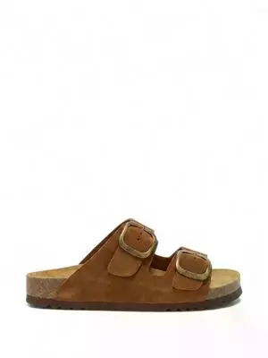 DR. SCHOLL'S SHOES Buckle-strap Suede Sandals - Brown