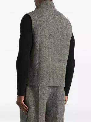 Manière De Voir Herringbone Wool Zip Gilet