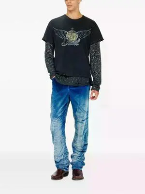 DIESEL® Cotton-hemp T-shirt With Concert Graphics - Black